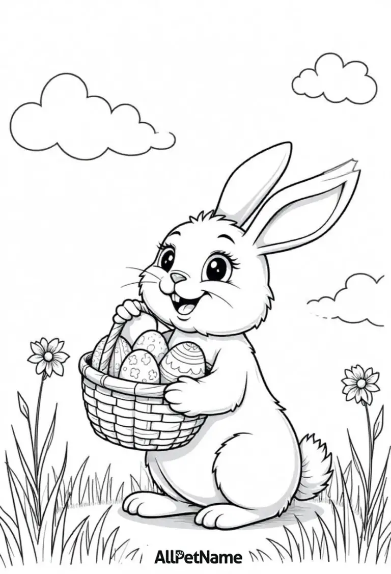 Bunny Coloring Pages: Easy Easter Outlines Free Printable Sheets
