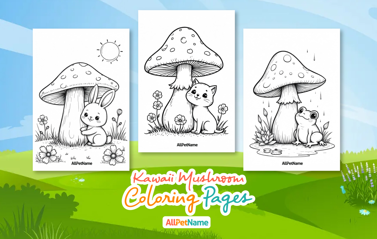 Kawaii Mushroom Coloring Pages: Adorable Easy Color Drawings Sheets