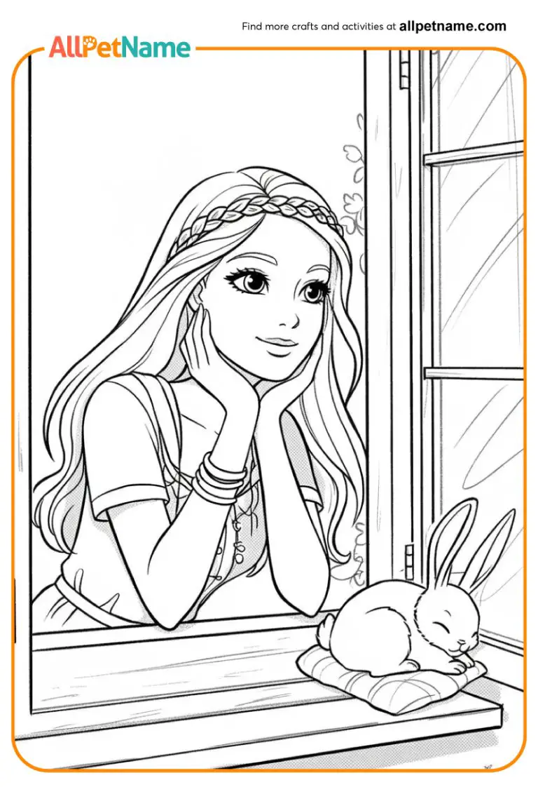 Barbie with Rabbit Coloring Pages: A Hoppy Blend of Fashion and Fun